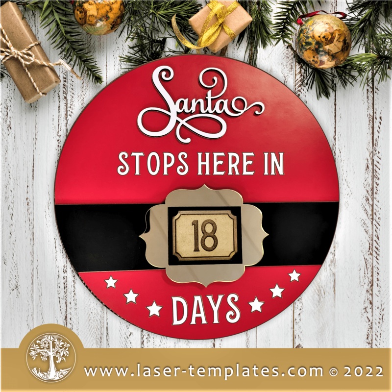 Santa Countdown Advent Calendar Sign - Big Party Oz: Costumes, Wigs ...